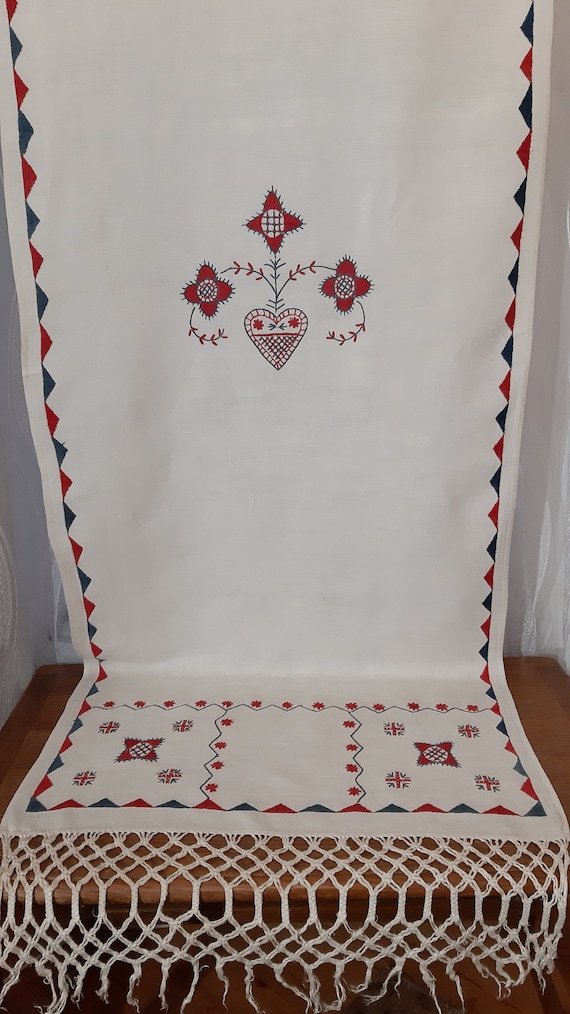 Antique Hand Embroidery Traditional Curtain for Small Window | Etsy