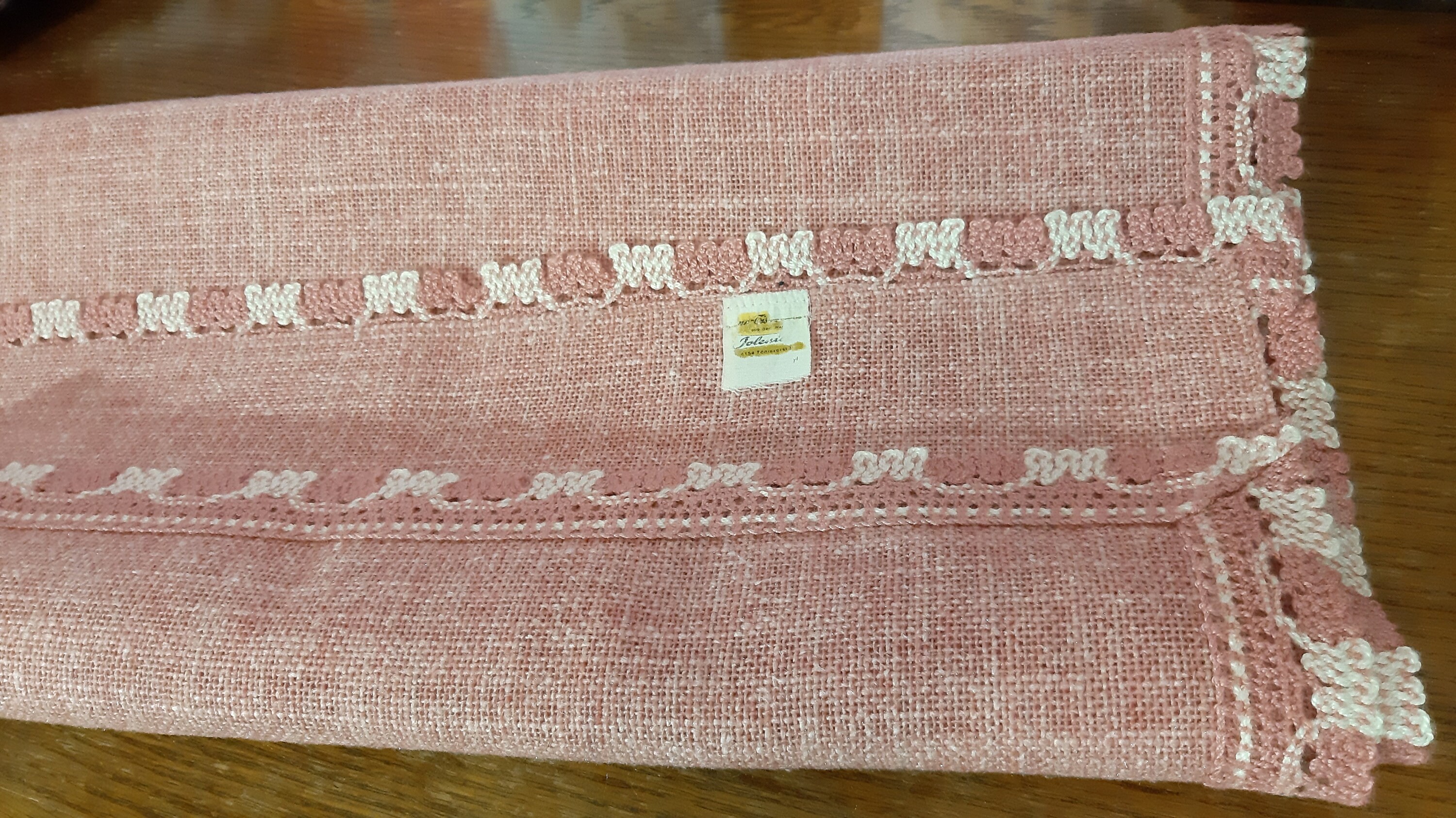 Vintage Woven Thick Cotton Pink Scandinavian Tablecloth - Etsy