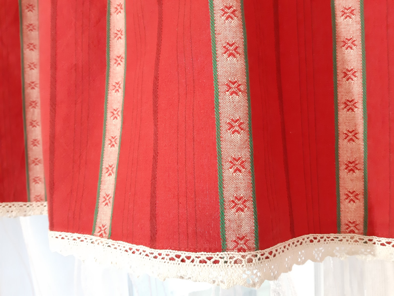 Vintage Woven Red Valance Curtain Valance Vintage Valance - Etsy