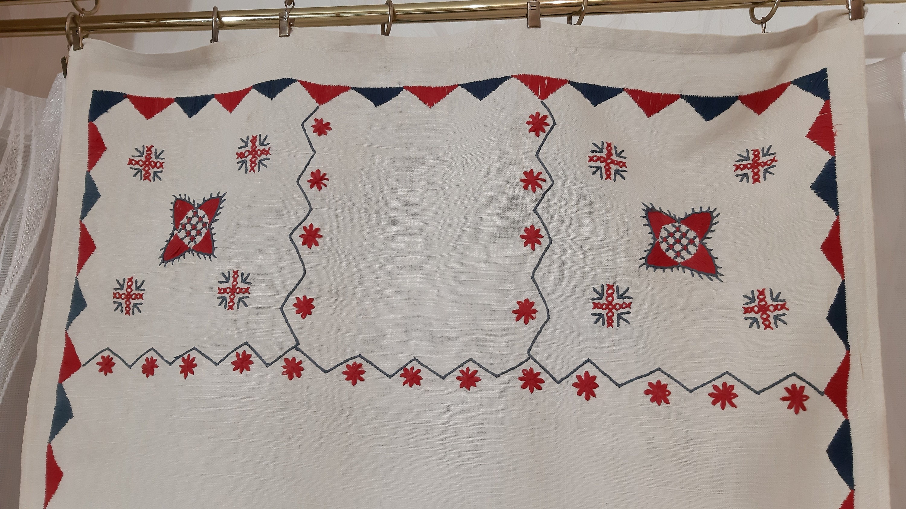 Antique Hand Embroidery Traditional Curtain for Small Window , Wall ...
