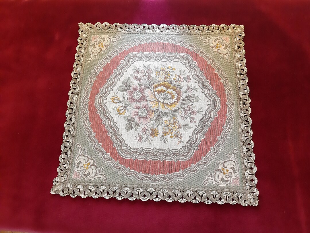 Tapis de table limité vintage, tapis de table carré, napperon floral ...