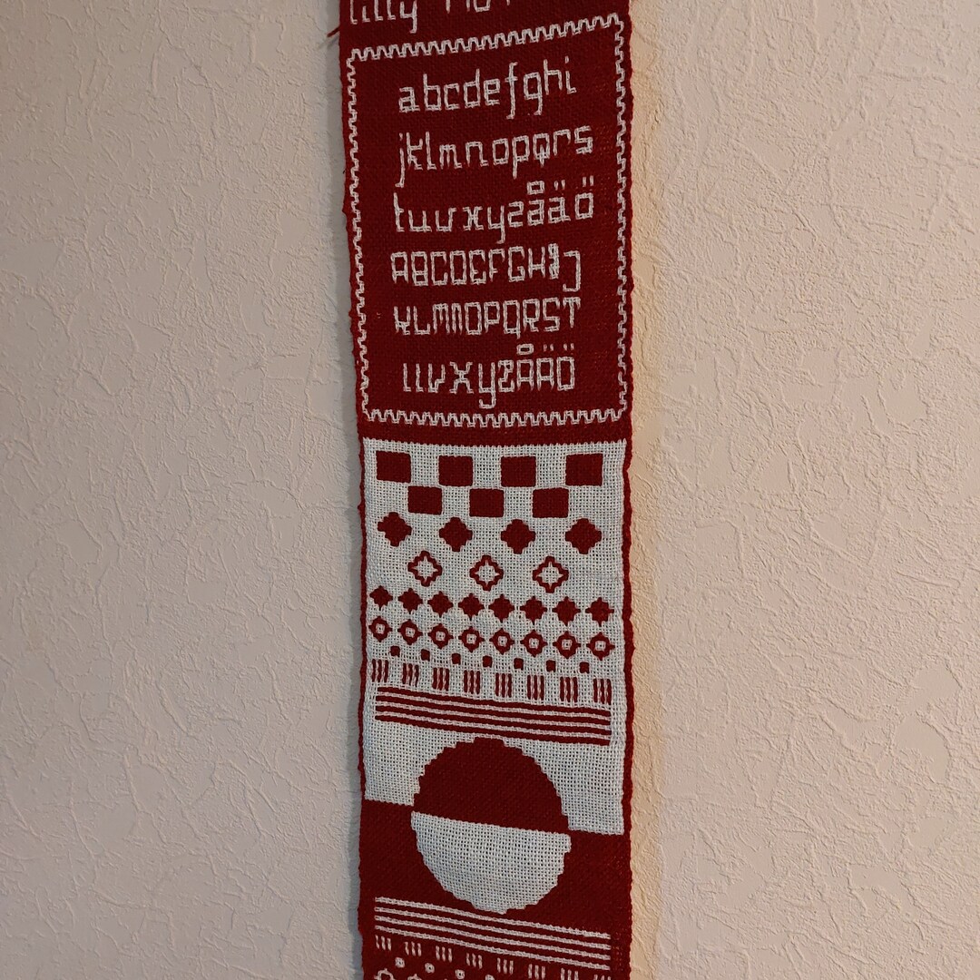 Vintage Swedish Alphabet Handwoven Wool Wall Hanging, Vintage Tapestry ...