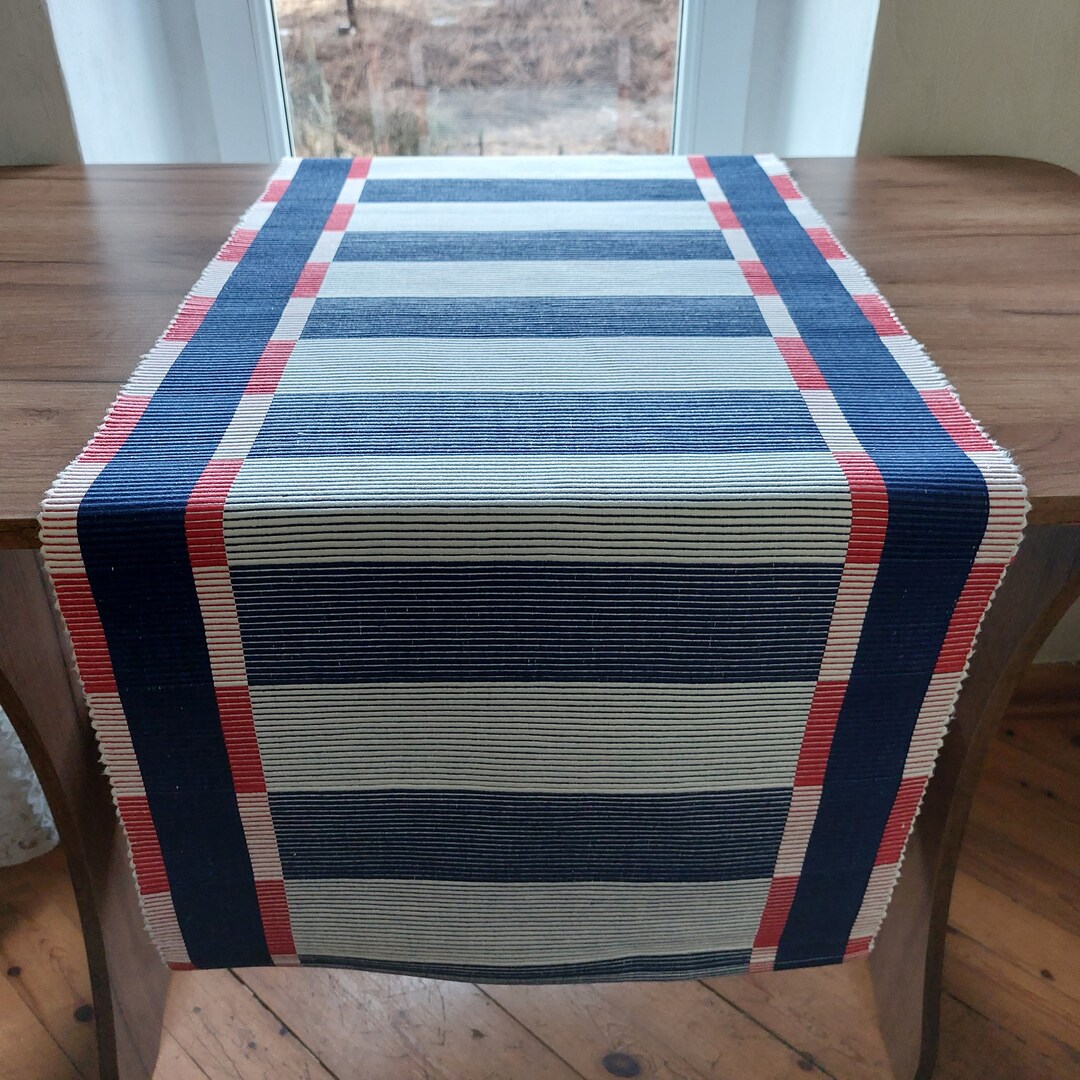 Vintage Handwoven Thick Cotton Table Runner, Table Topper, Table ...
