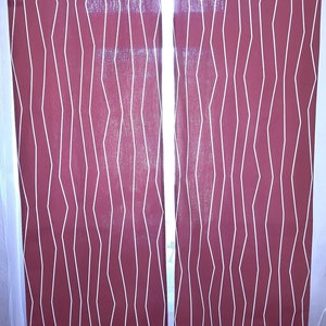 4 Pieces 100% Cotton Red White Striped Vertical Curtains Set of for Two ...