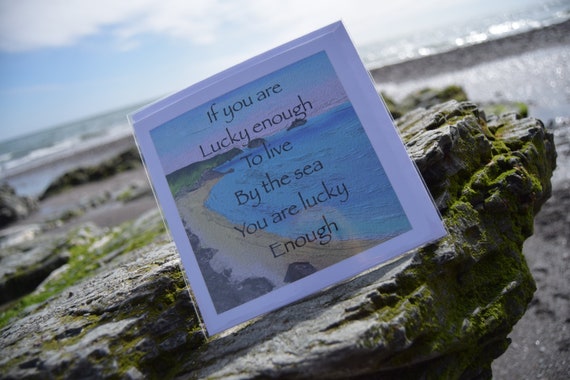Cornwall Coast Quote Greetings Cards Original Artwork Made In | Etsy