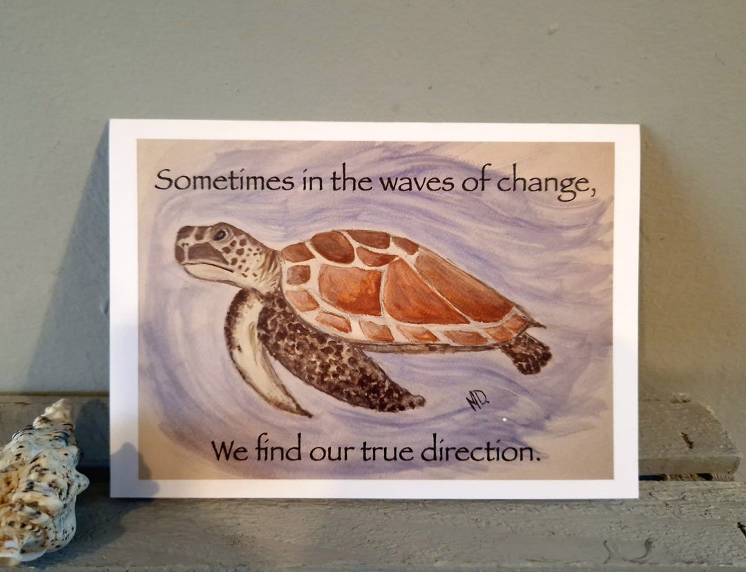 Turtle Quote Greetings Card Original Artwork by Michelle Davies - Etsy