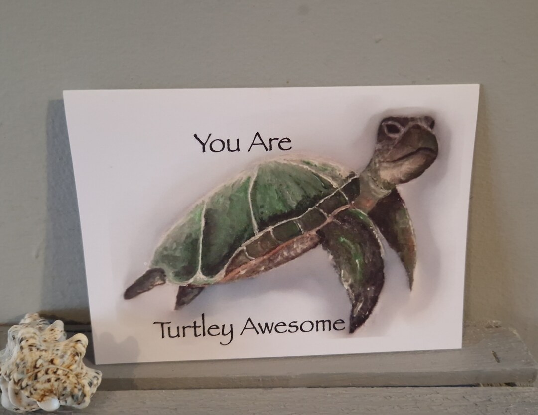 Turtle Quote Greetings Card Original Artwork by Michelle Davies - Etsy