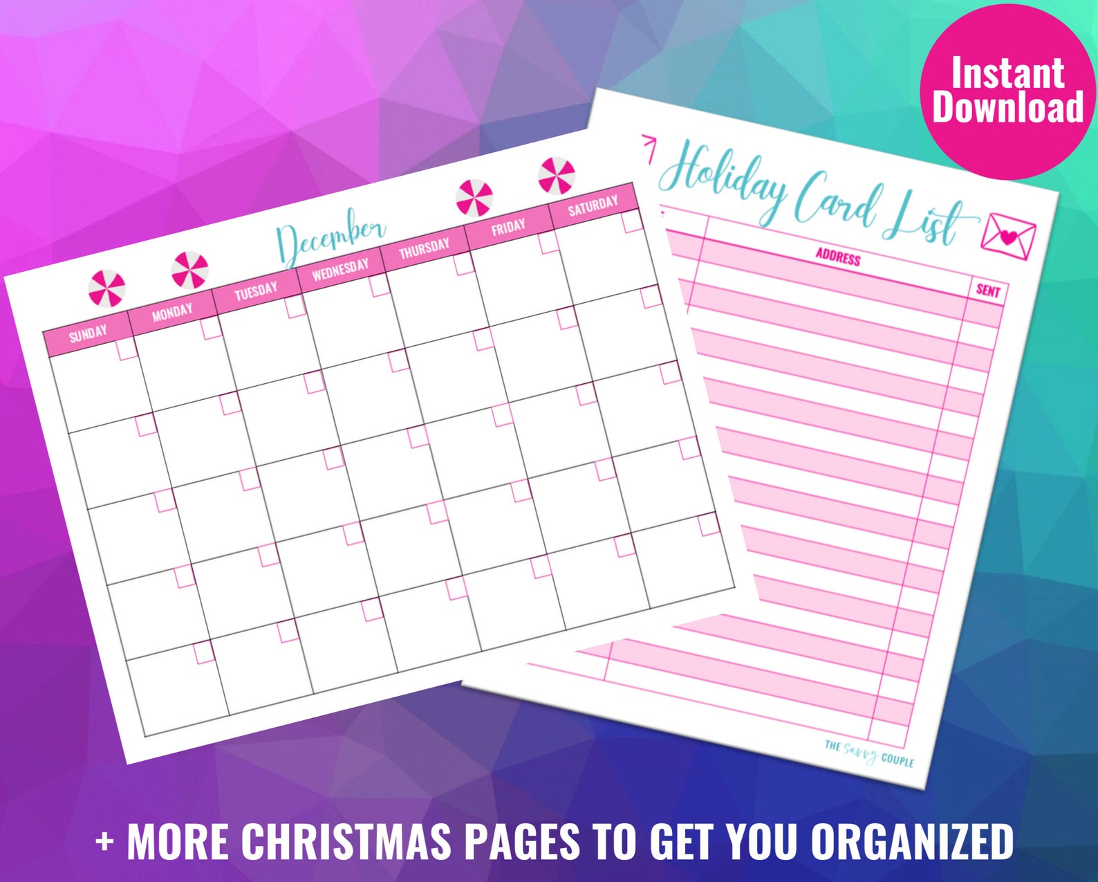 Christmas Planner Printable, 2020 Holiday Planner Kit, Gift Planner ...