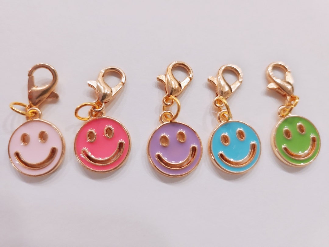 Colorful Smile Charm/ Smiley Face Double Side Alloy Enamel Color Charms/smiley Face Badge Reel ...