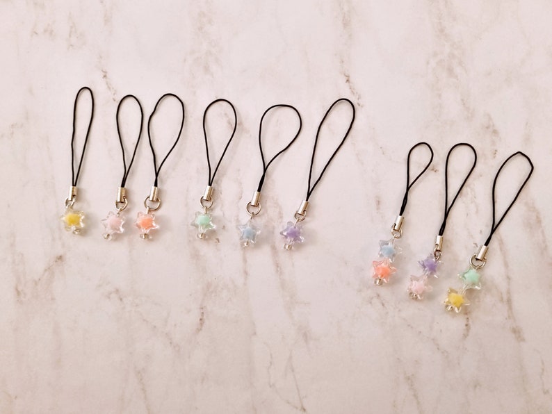 Colorful Star Phone Charm/ Pastel Phone Charm/ Small Cute Star | Etsy