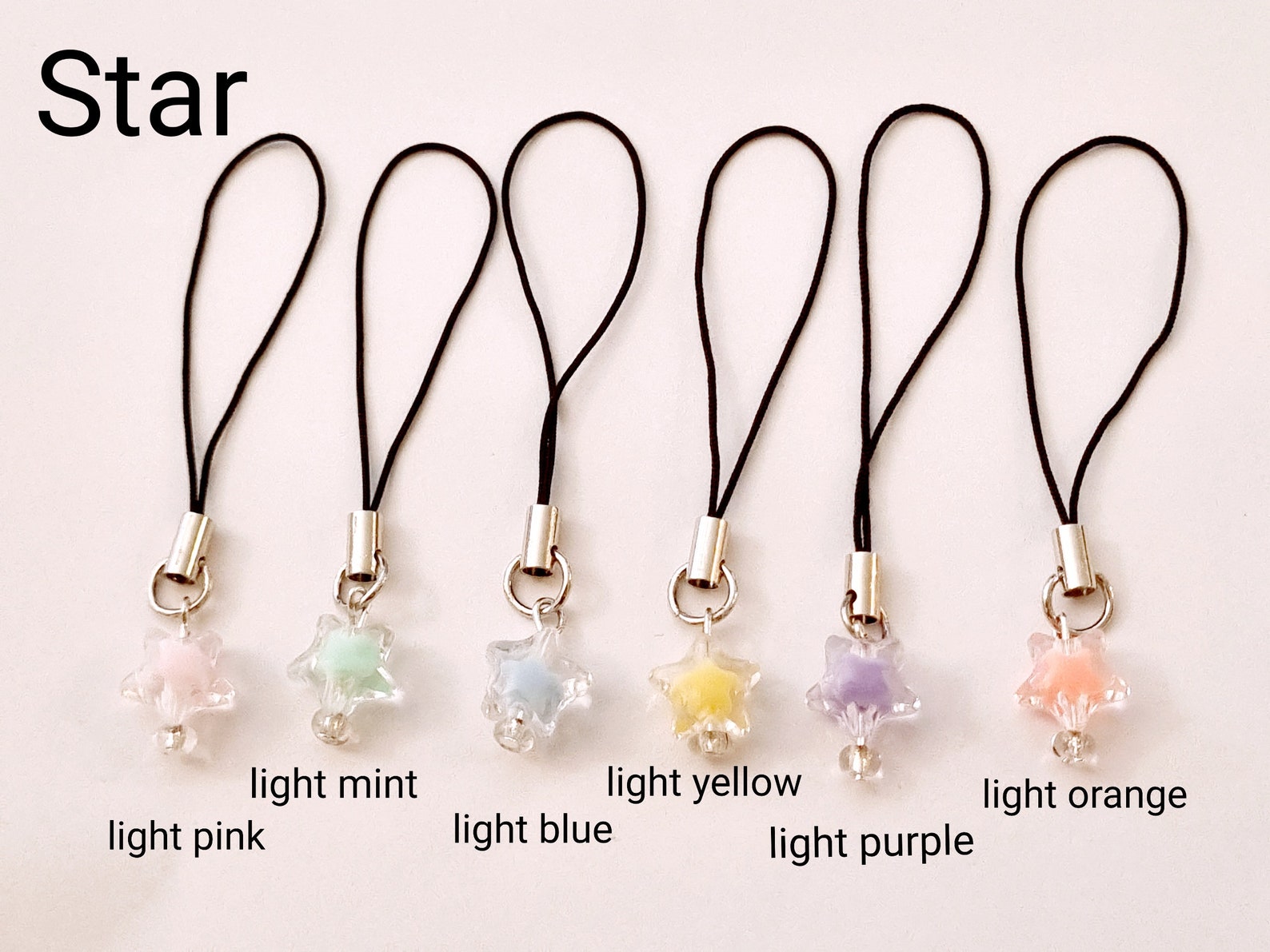 Colorful Star Phone Charm/ Pastel Phone Charm/ Small Cute Star - Etsy