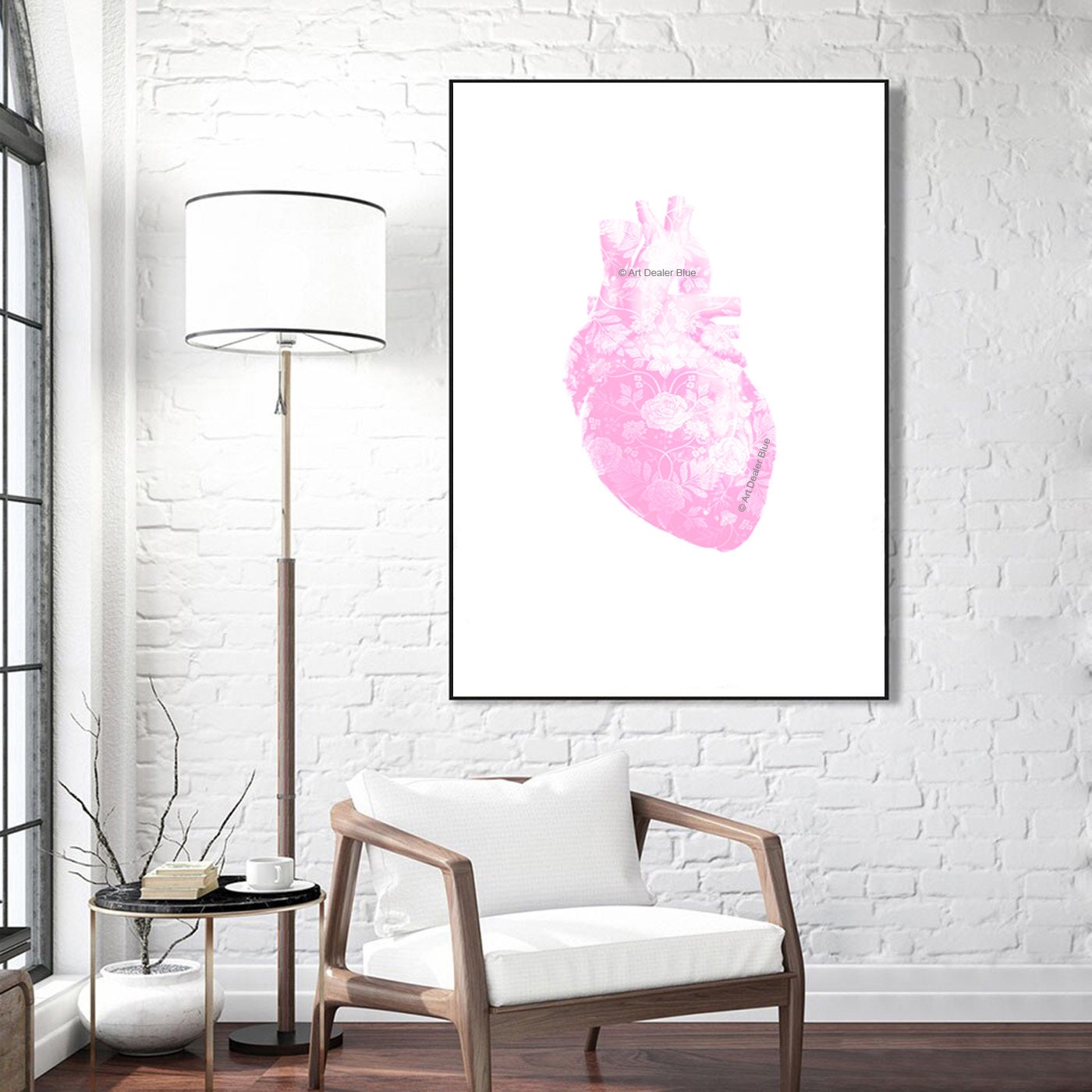 Porcelain Heart Art Print Heart Canvas Print Pink Heart Wall - Etsy