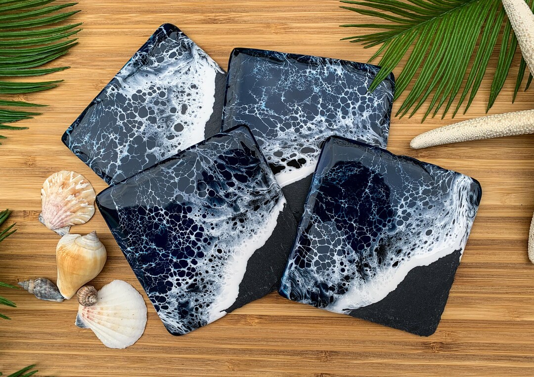 Ocean Lovers | Slate Coaster Set | Beach Decor | Ocean Inspired ...