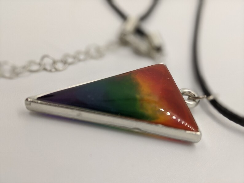 Rainbow LGBTQ Triangle Pendants | Etsy
