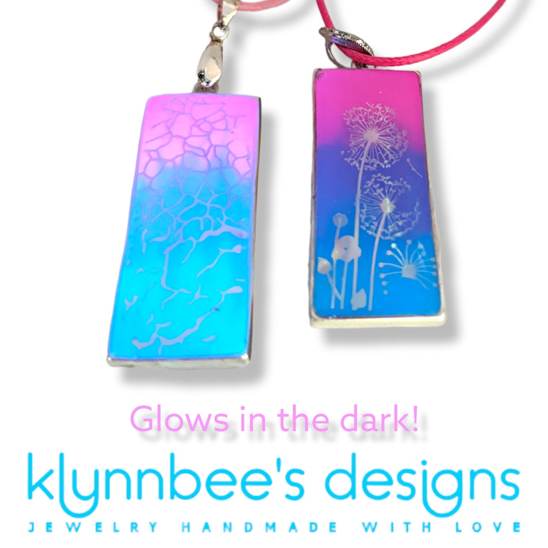 Pink Purple Blue Bi-pride Glow in the Dark Holographic Pendants - Etsy