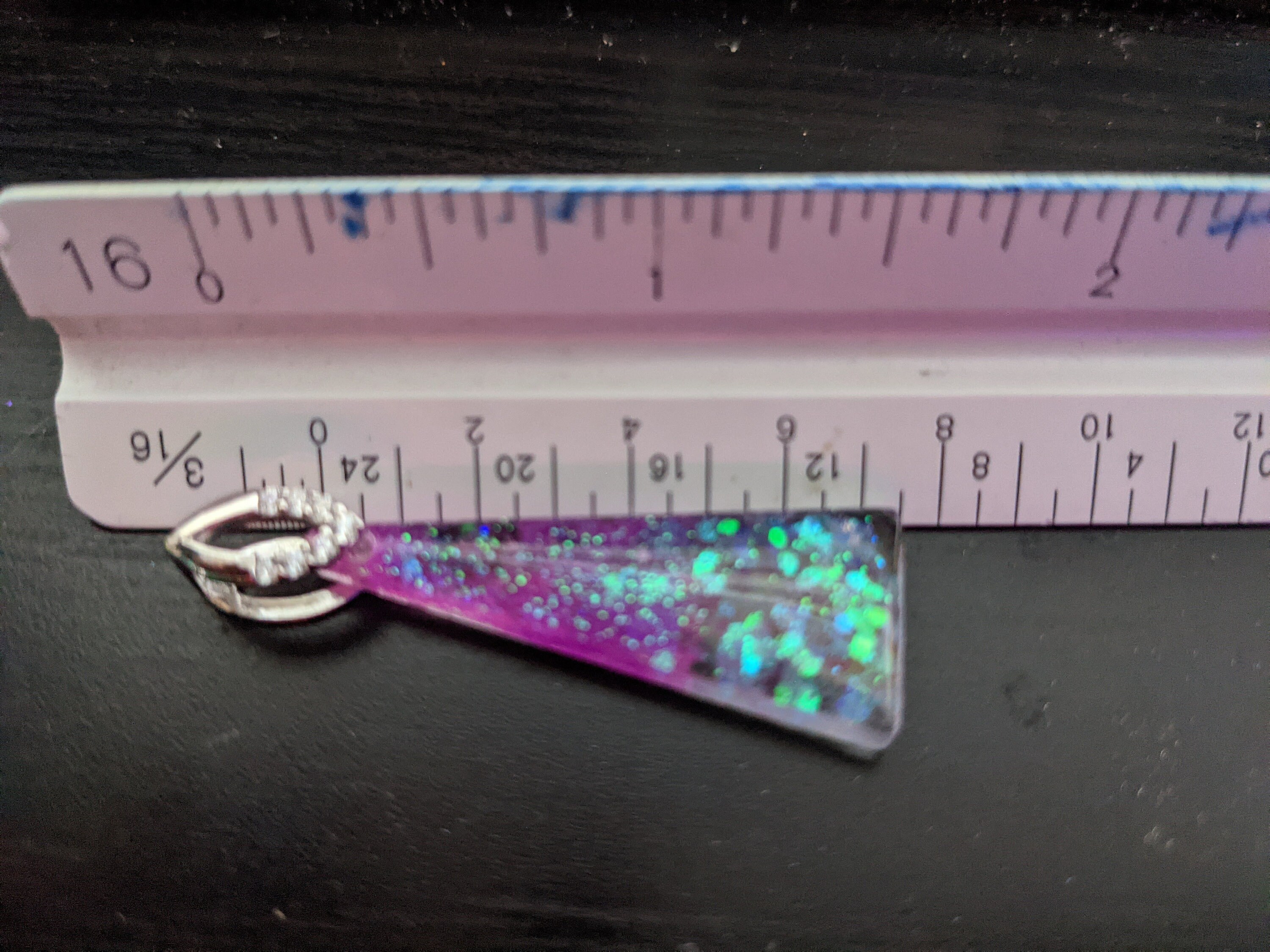 Pink Ombre Triangle Pendant Necklace - Etsy UK