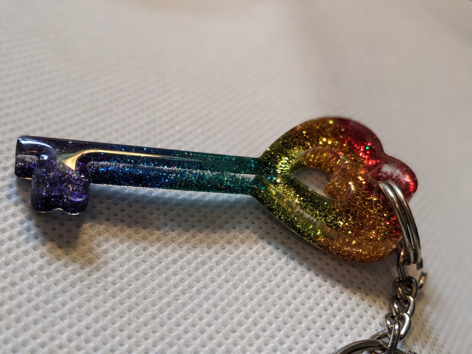 Sparkle LGBTQ Rainbow Key Chains | Etsy