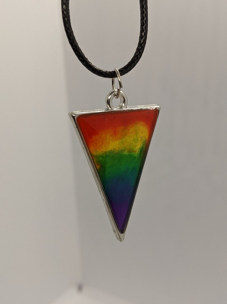 Rainbow LGBTQ Triangle Pendants | Etsy