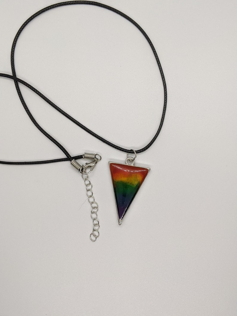 Rainbow LGBTQ Triangle Pendants | Etsy