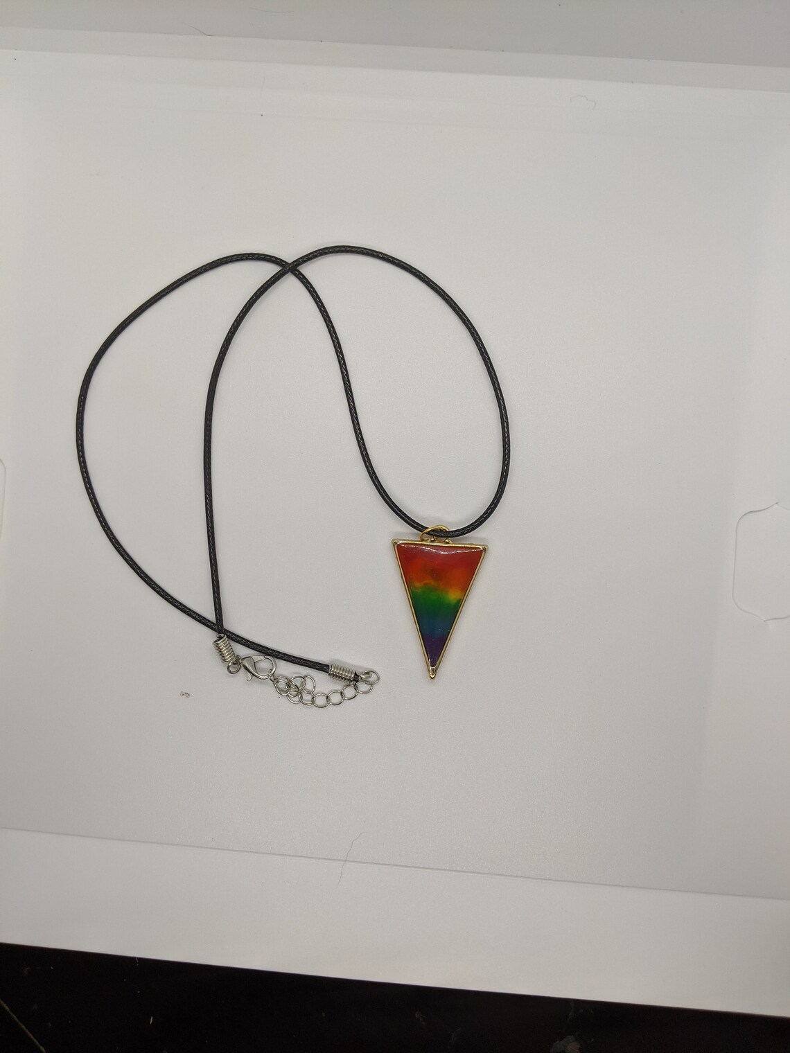 Rainbow LGBTQ Triangle Pendants | Etsy