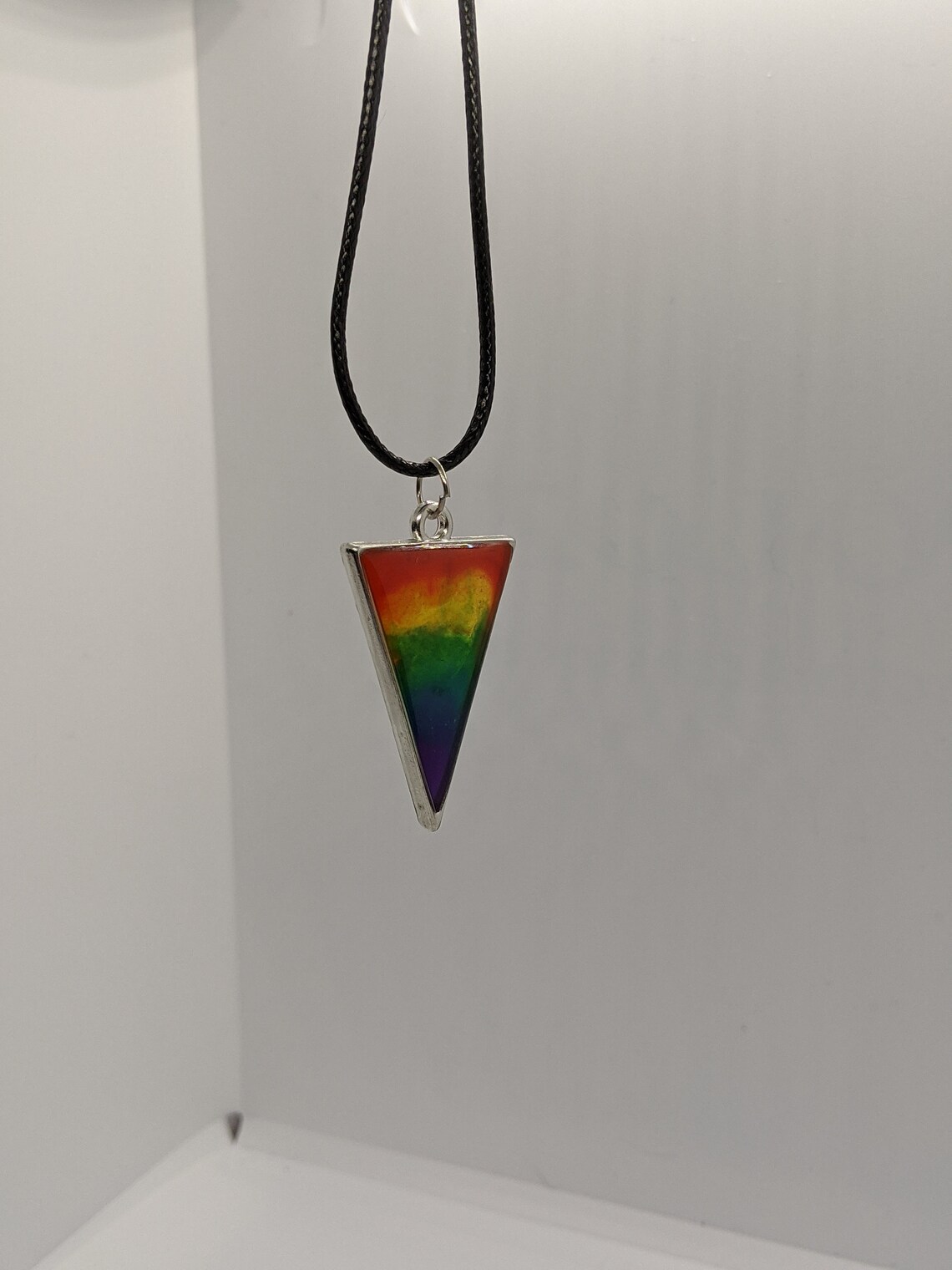 Rainbow LGBTQ Triangle Pendants | Etsy
