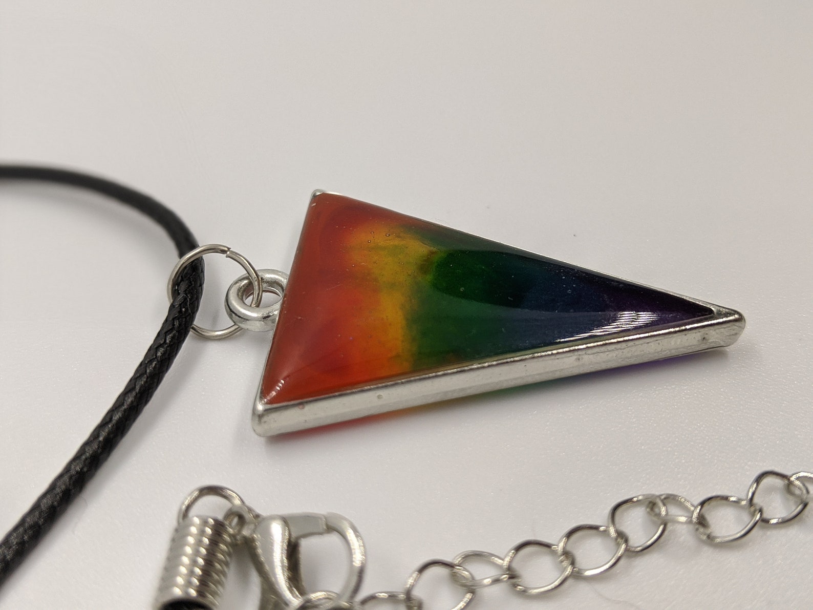 Rainbow LGBTQ Triangle Pendants | Etsy