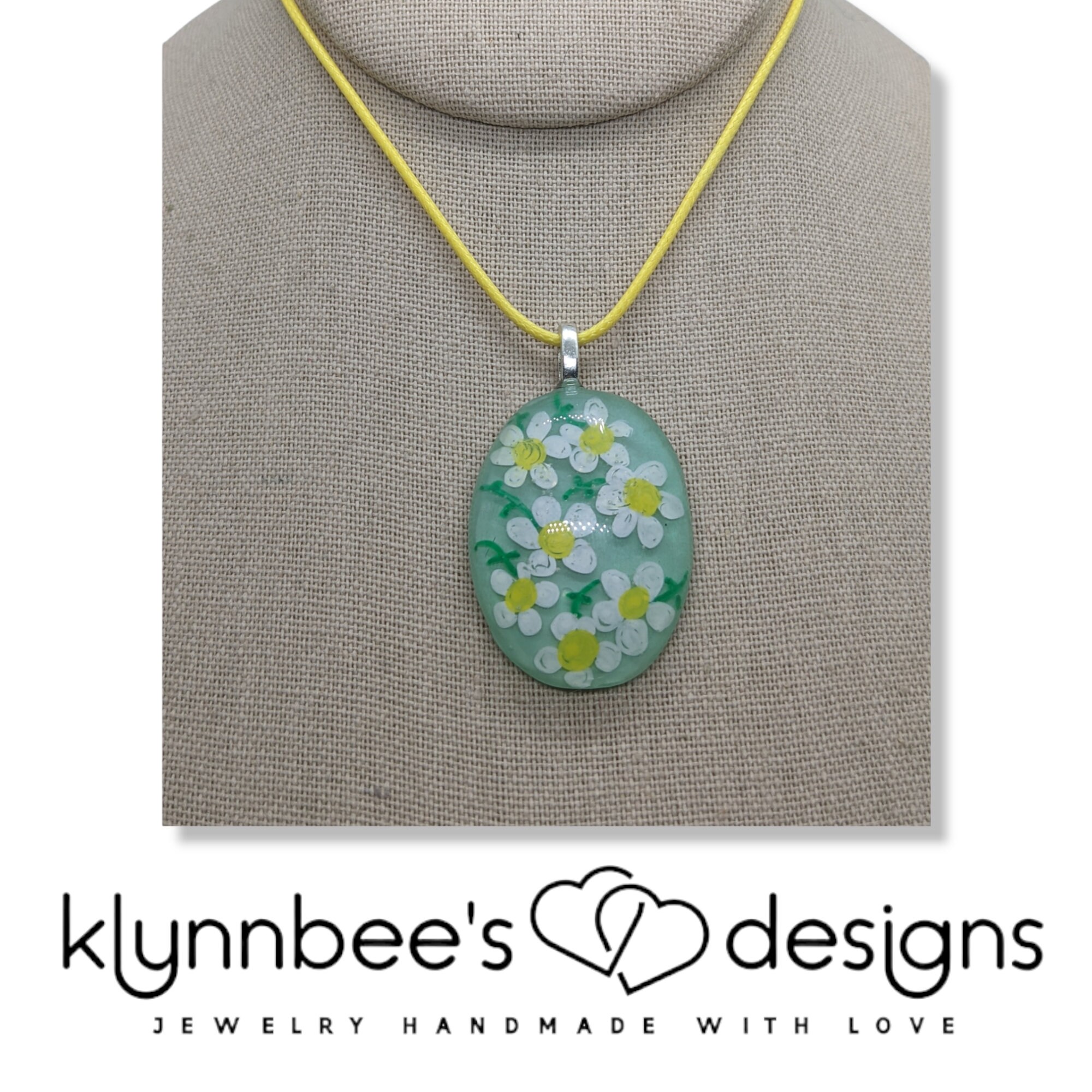 Hand Painted Flower Pendants - Etsy