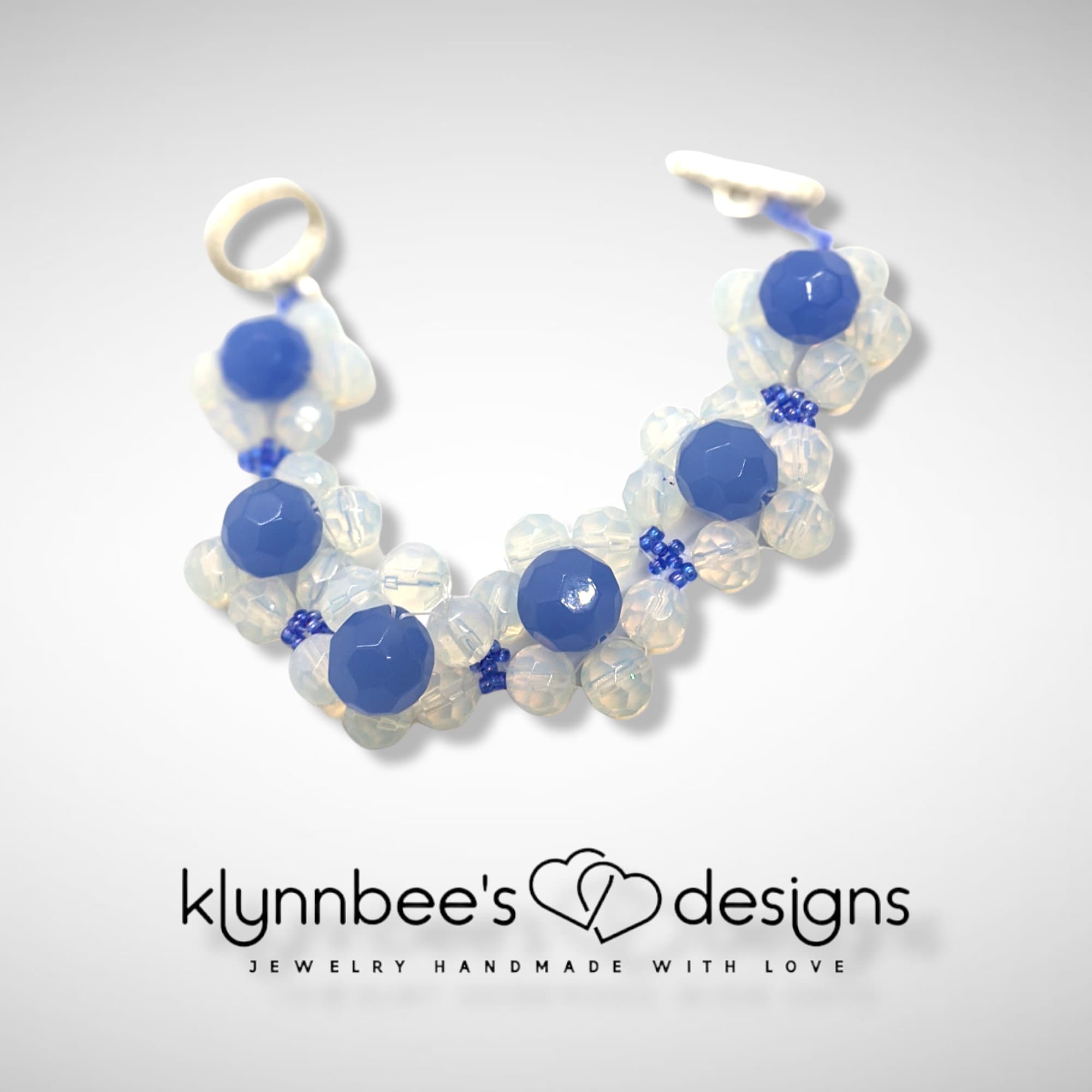 Hand Beaded Periwinkle Bracelet - Etsy