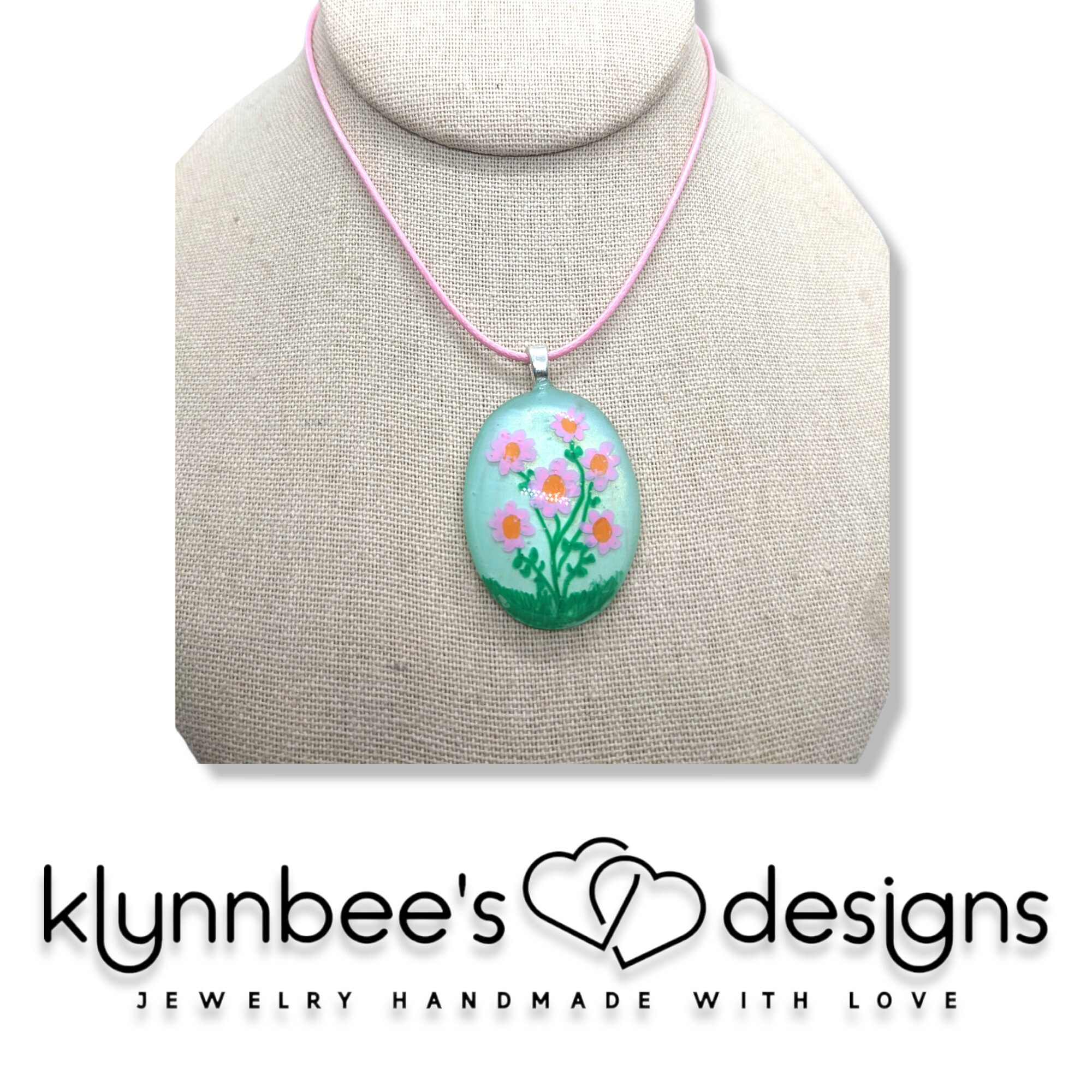 Hand Painted Flower Pendants - Etsy