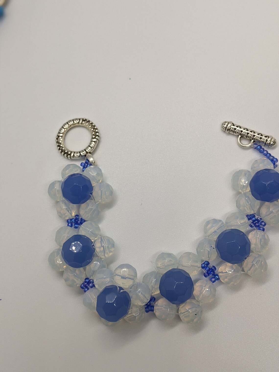 Hand Beaded Periwinkle Bracelet - Etsy