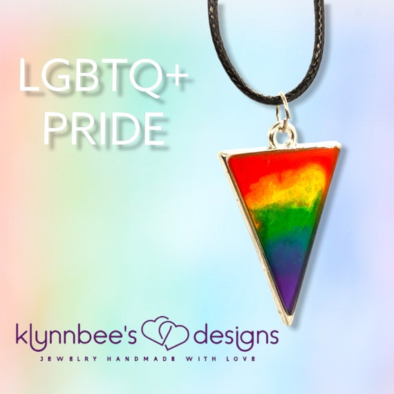 Rainbow LGBTQ Triangle Pendants | Etsy