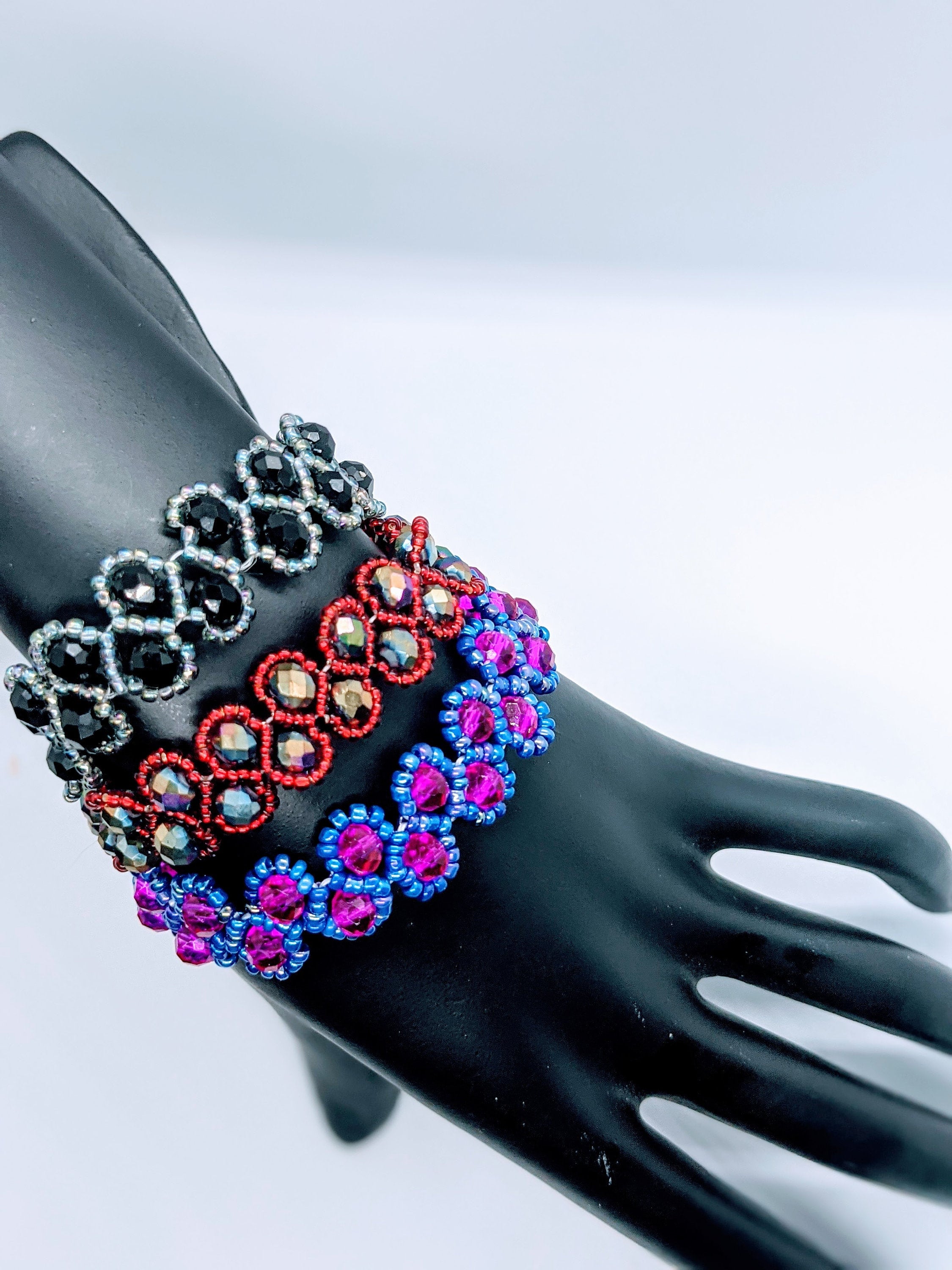 Hand Beaded Zig-zag Bracelets - Etsy