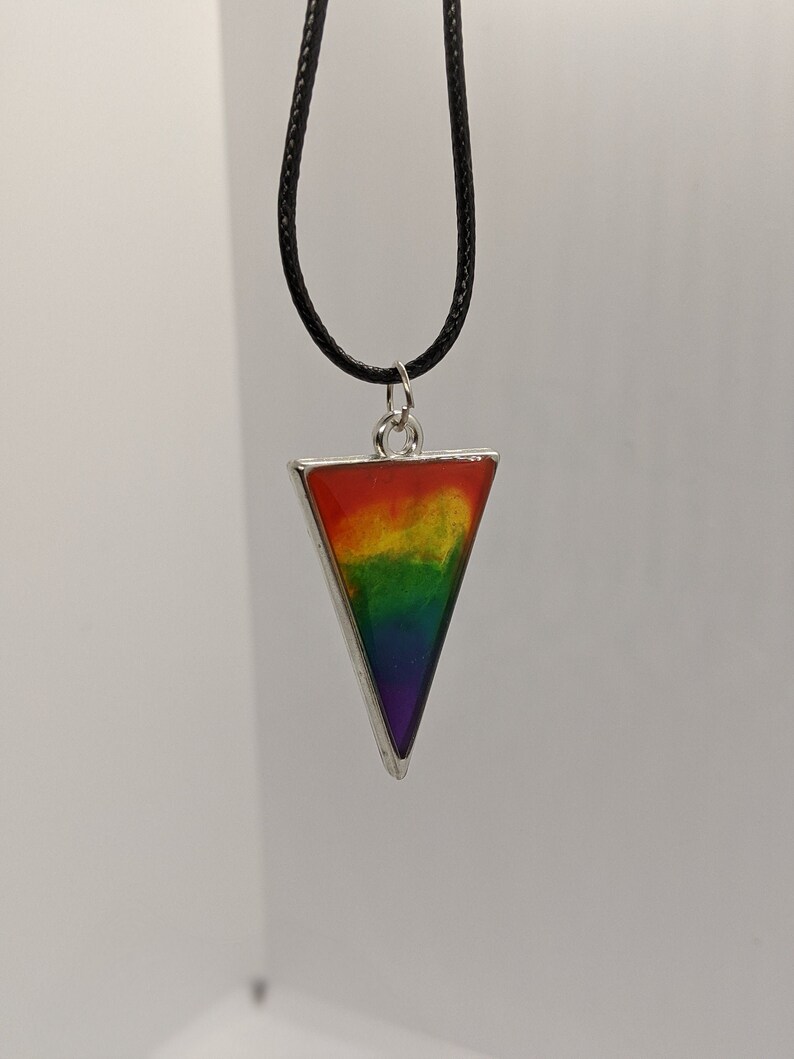 Rainbow LGBTQ Triangle Pendants | Etsy