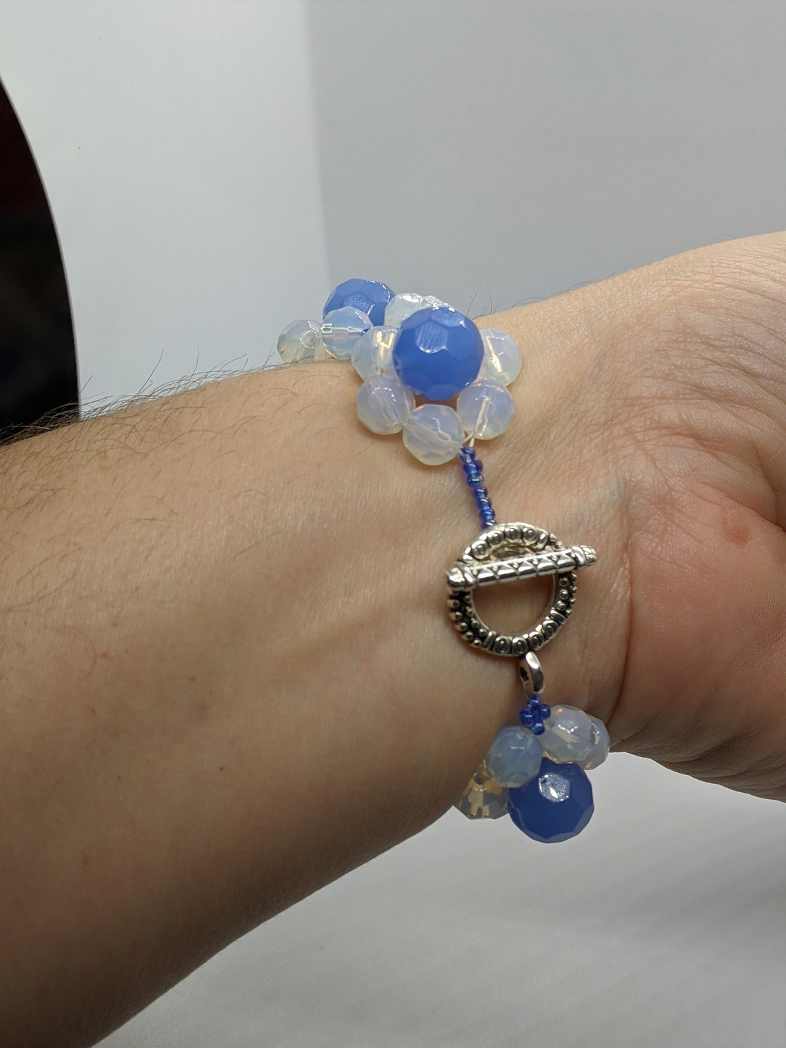 Hand Beaded Periwinkle Bracelet - Etsy