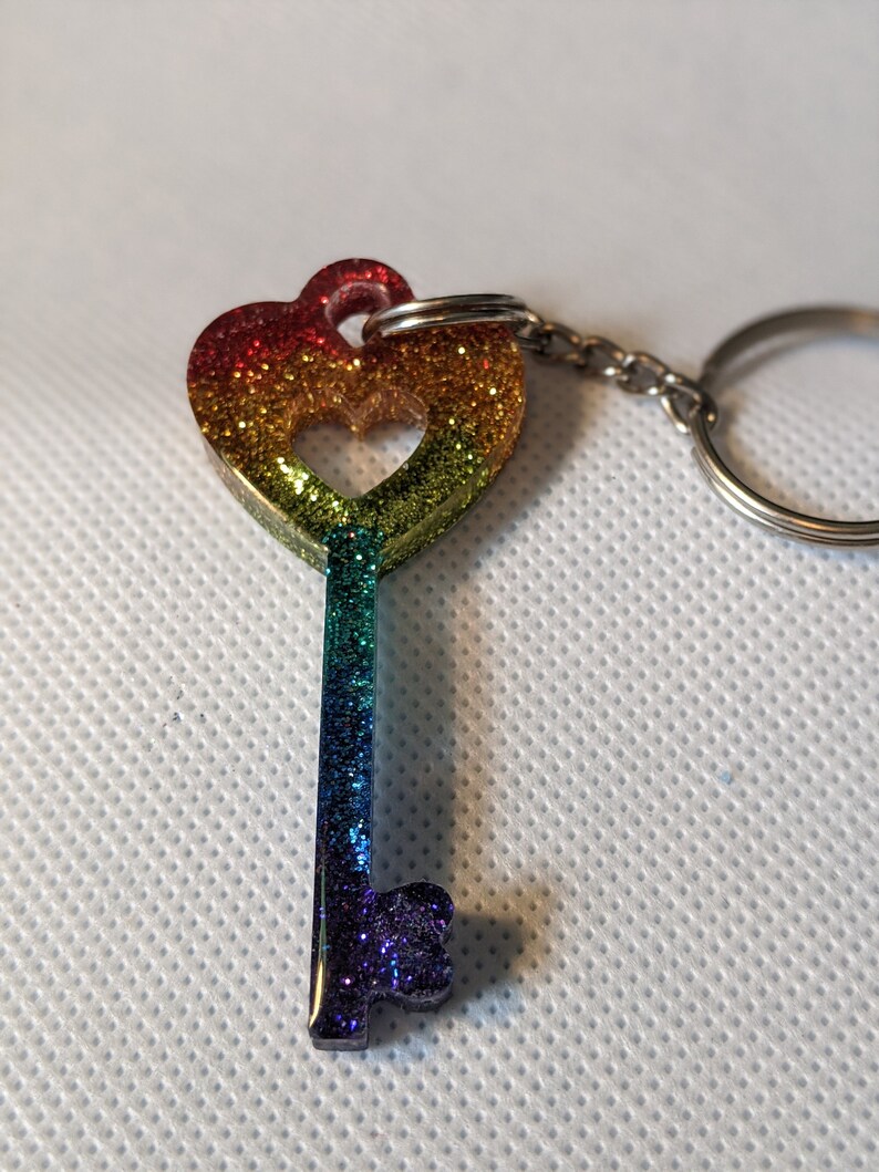 Sparkle LGBTQ Rainbow Key Chains - Etsy