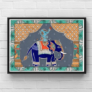 how to draw a madhubani elephant