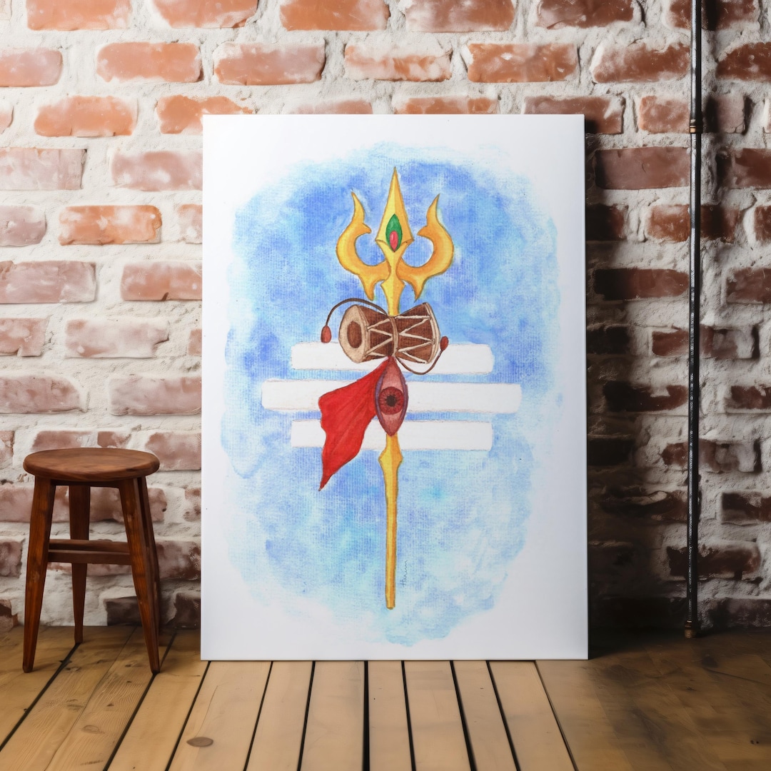 Lord Shiv Canvas Print - Shiva Shoolam & Third Eye Art - Indian Home ...