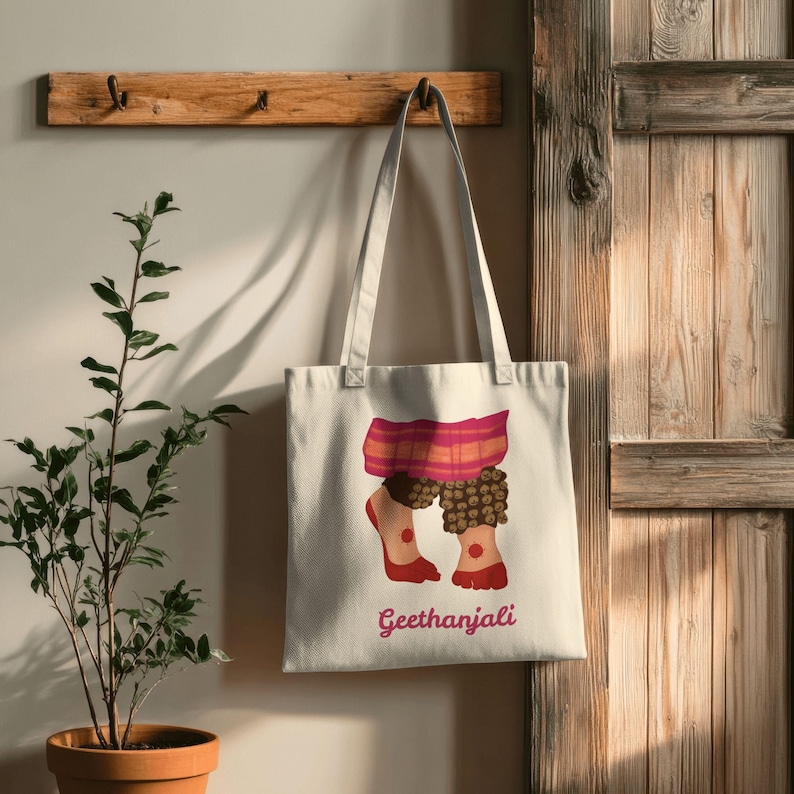Arangetram Gift, Personalized Bharatanatyam Dancer Cotton Tote Bag ...