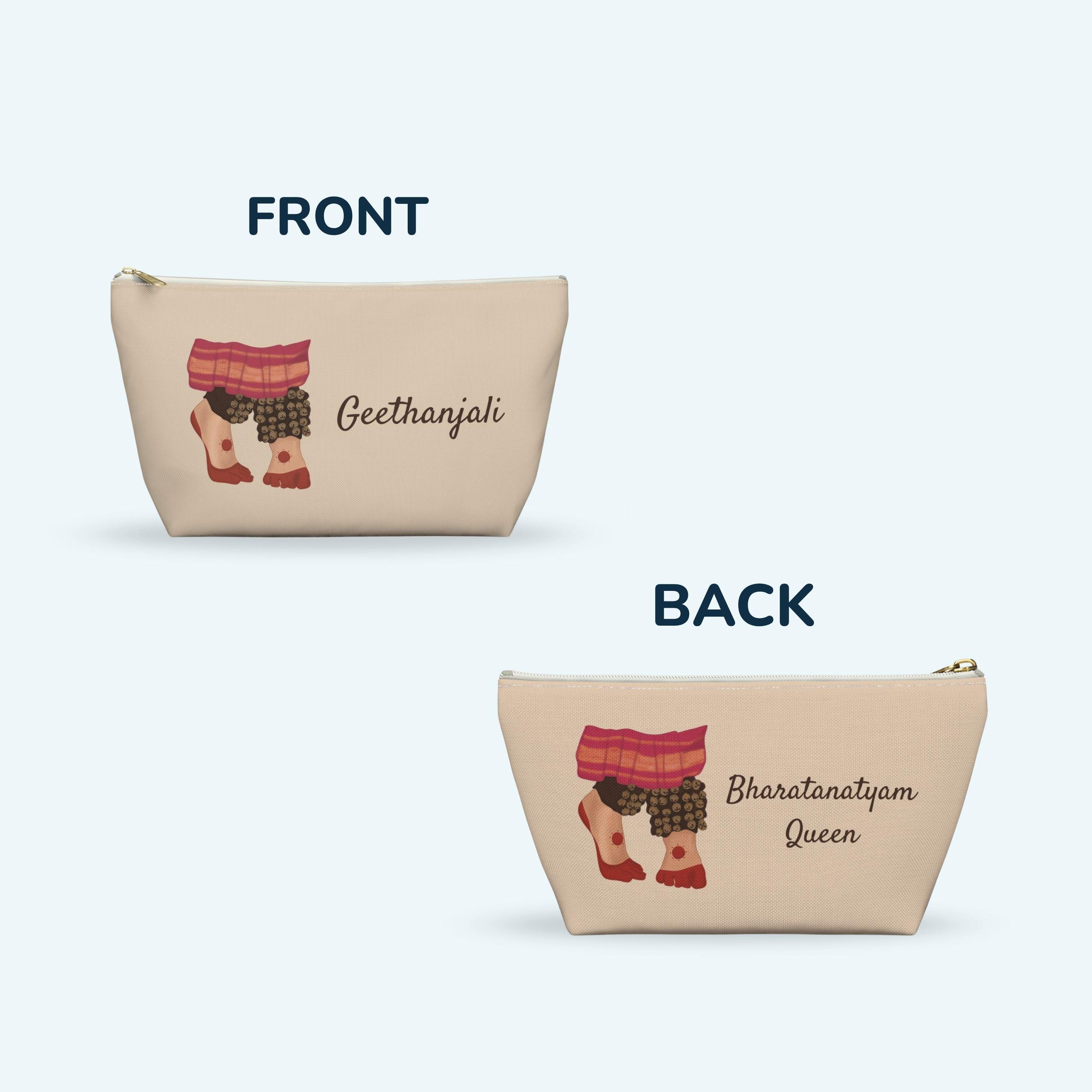 Personalized Arangetram Gift, Bharatanatyam Dancer Cosmetic Pouch ...