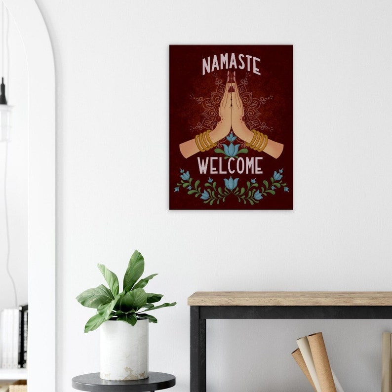Namaste Wall Decor Canvas Print|| Namaste Sign || Indian Entrance Decor ...