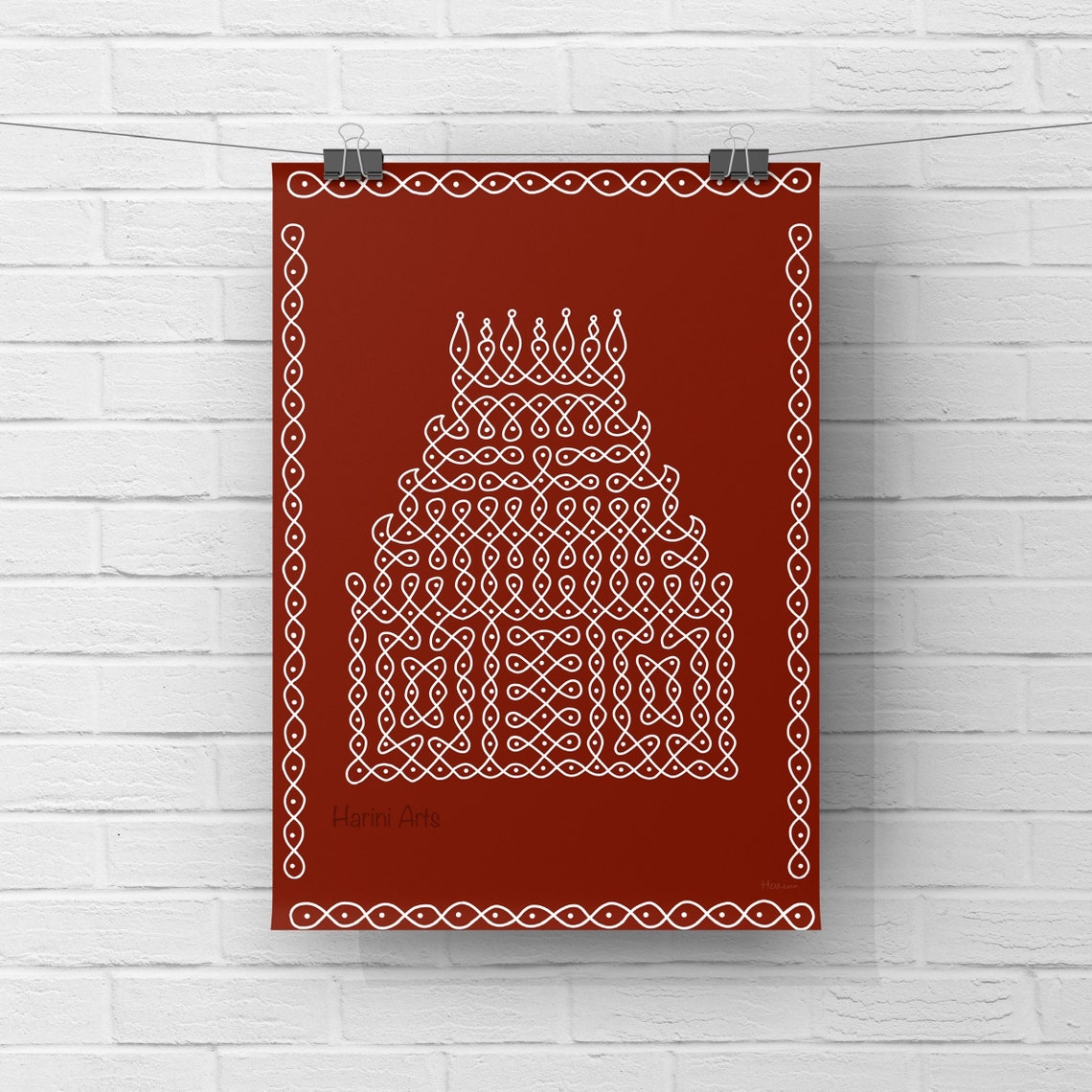 Gopuram Kolam DIGITAL DOWNLAD // Pooja Room Decor // Housewarming Decor ...