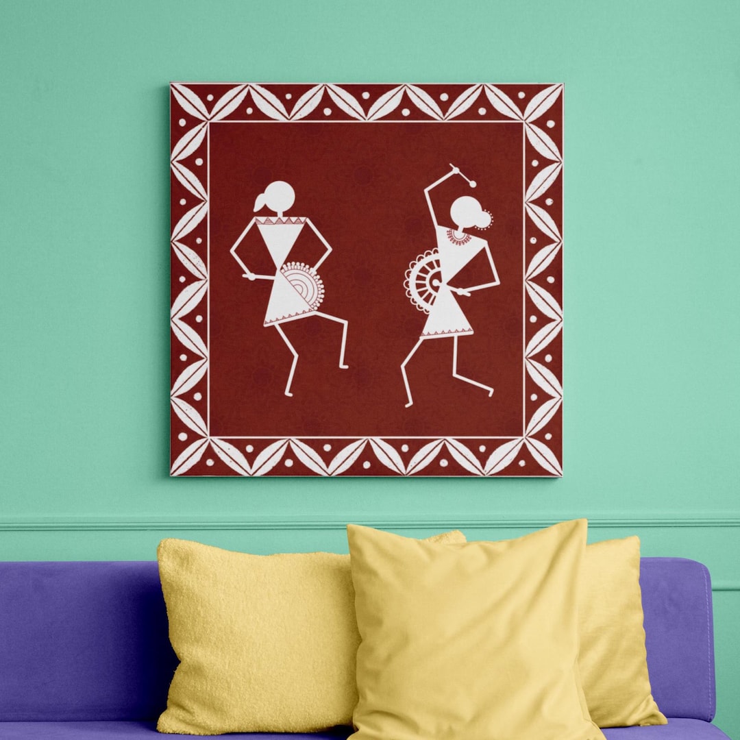 Warli Canvas Art - Indian Tribal Painting - Warli Home Decor - Printed ...