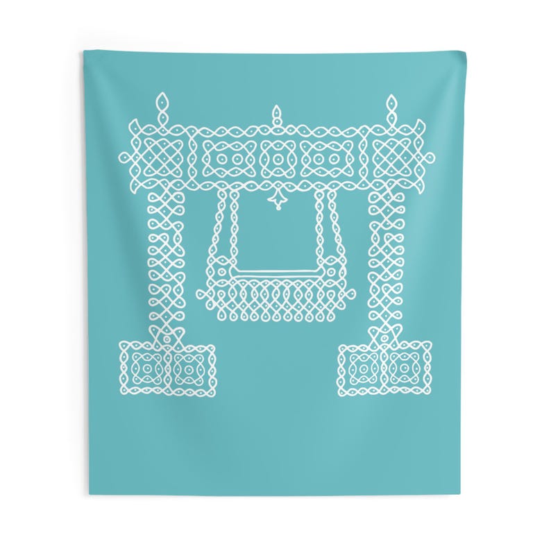Cradle Ceremony Kolam Backdrop in Light Blue, Naming Ceremony, Indian ...