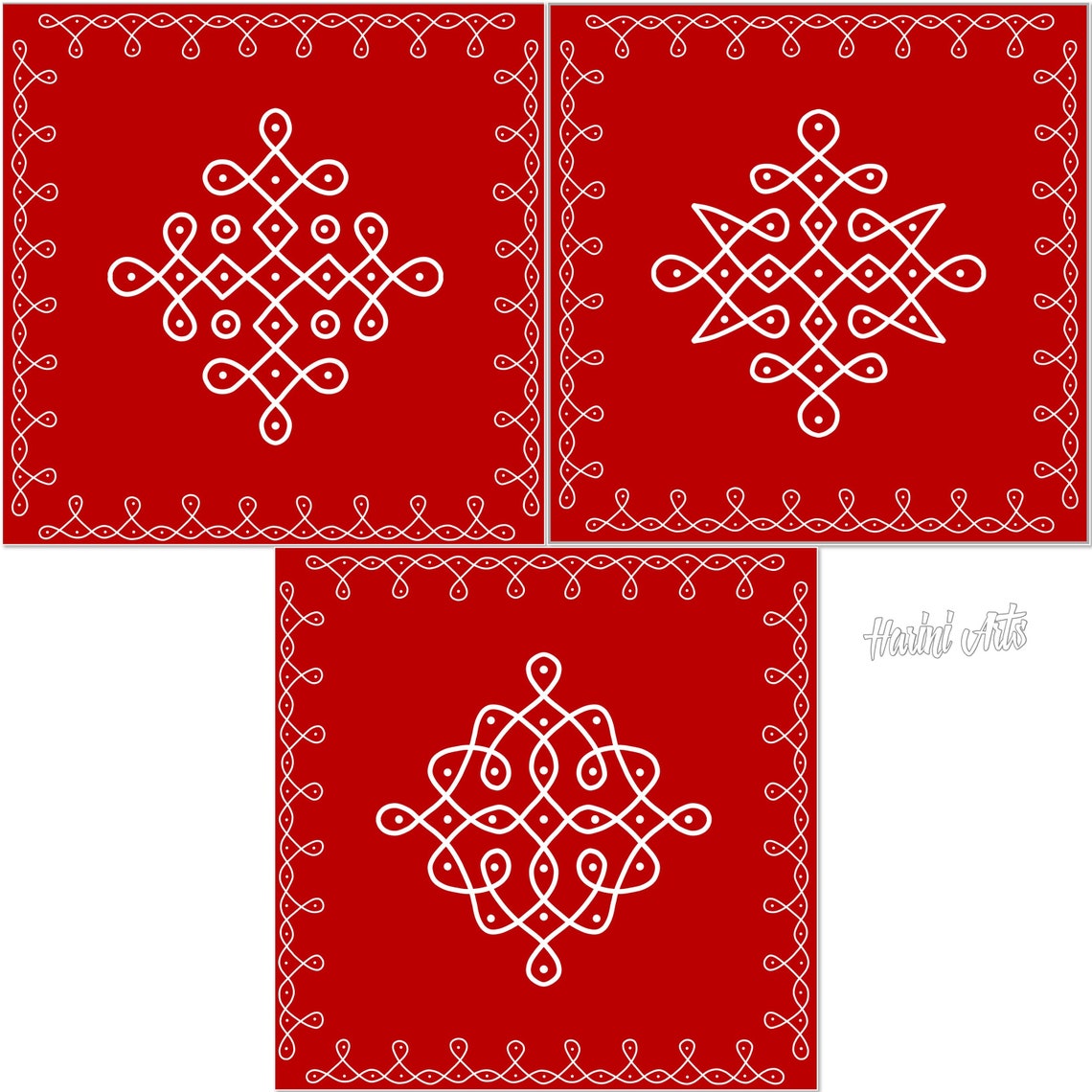 Kolam Set of 3 DIGITAL DOWNLAD // Pooja Room Decor // Dot - Etsy