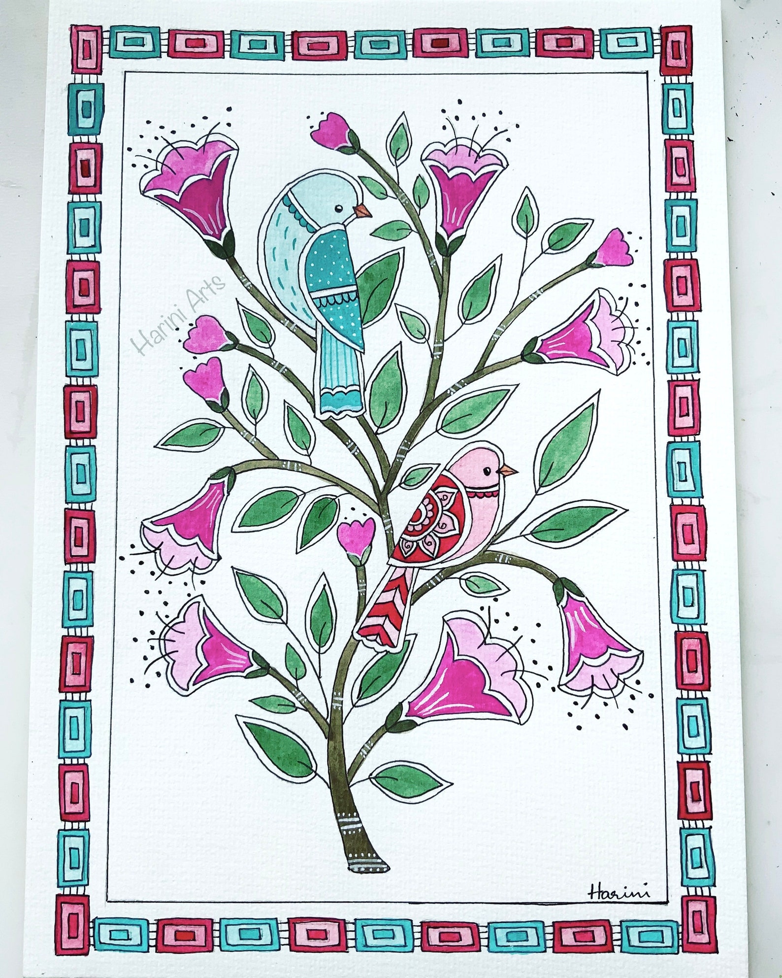 Madhubani Painting || Madhubani Wall Art Print || Indian Painting || Madhubani Art Print ...