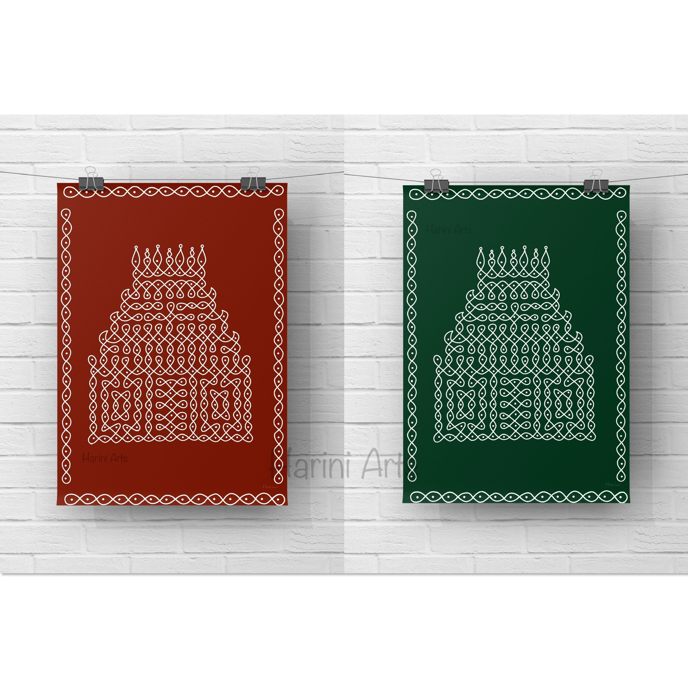 Gopuram Kolam DIGITAL DOWNLAD // Pooja Room Decor // Housewarming Decor ...