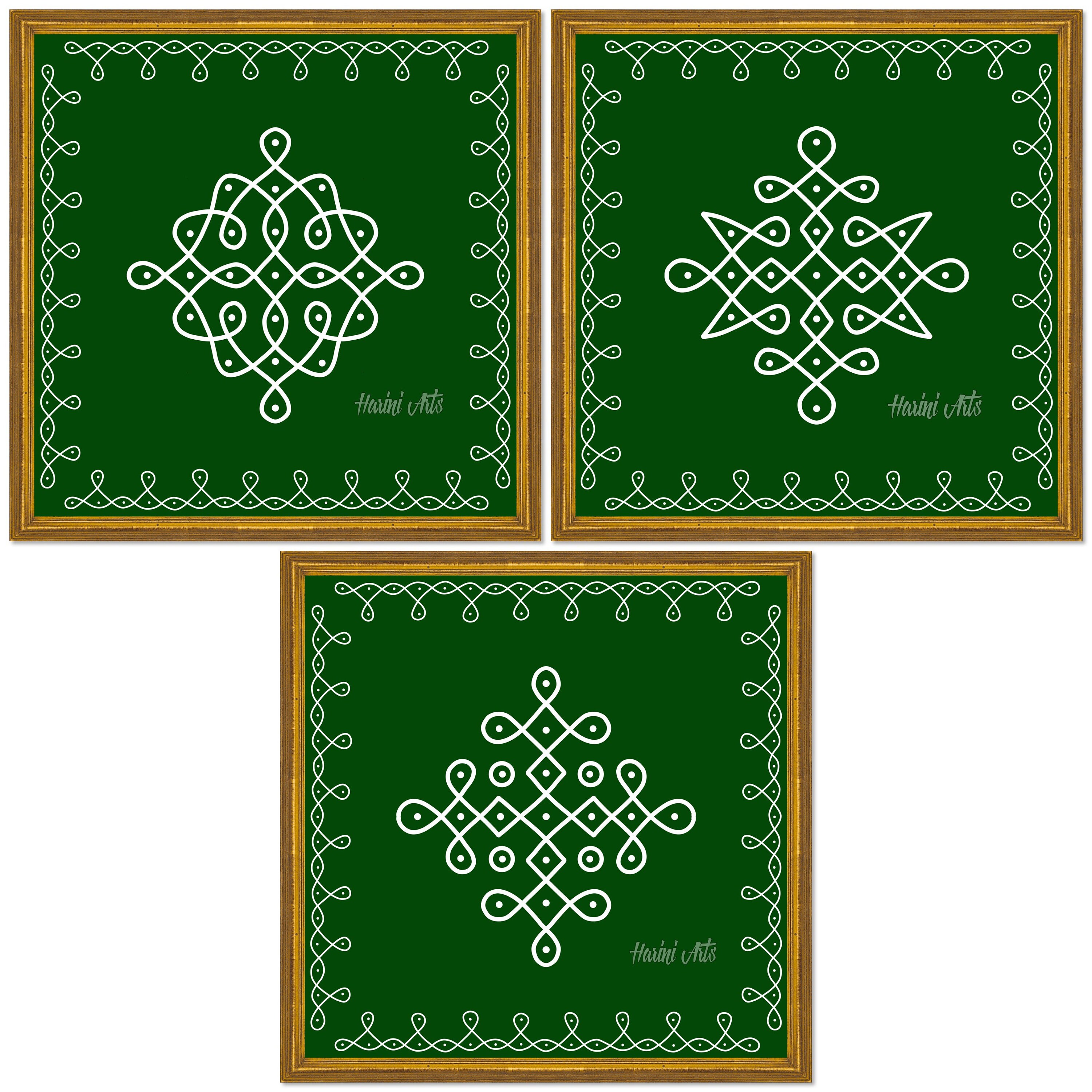 Drawing & Illustration Art & Collectibles Digital kolam set of 3 ...
