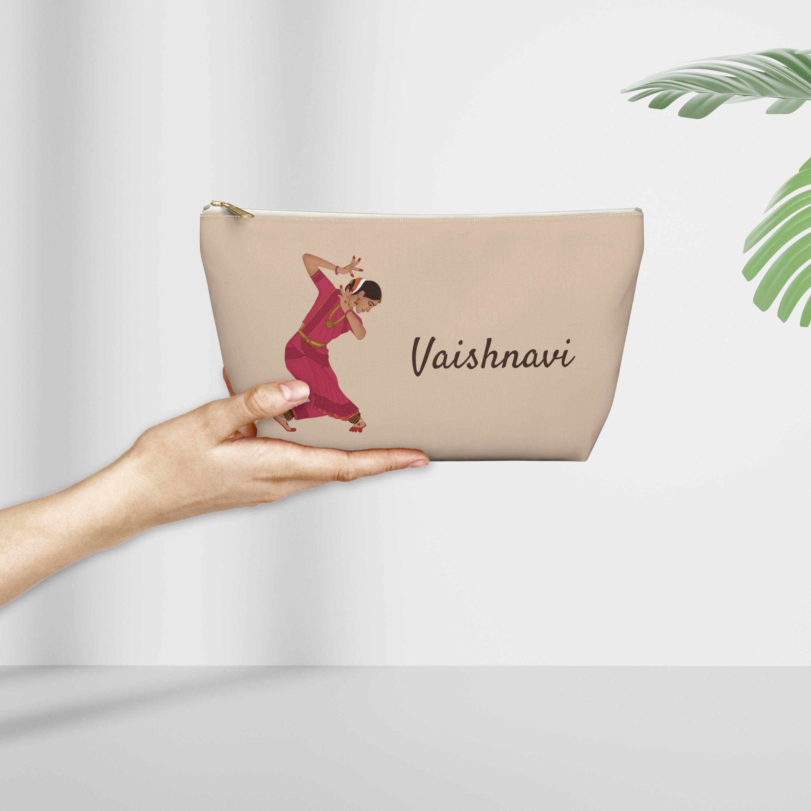 Personalized Arangetram Gift, Bharatanatyam Dancer Cosmetic Pouch ...