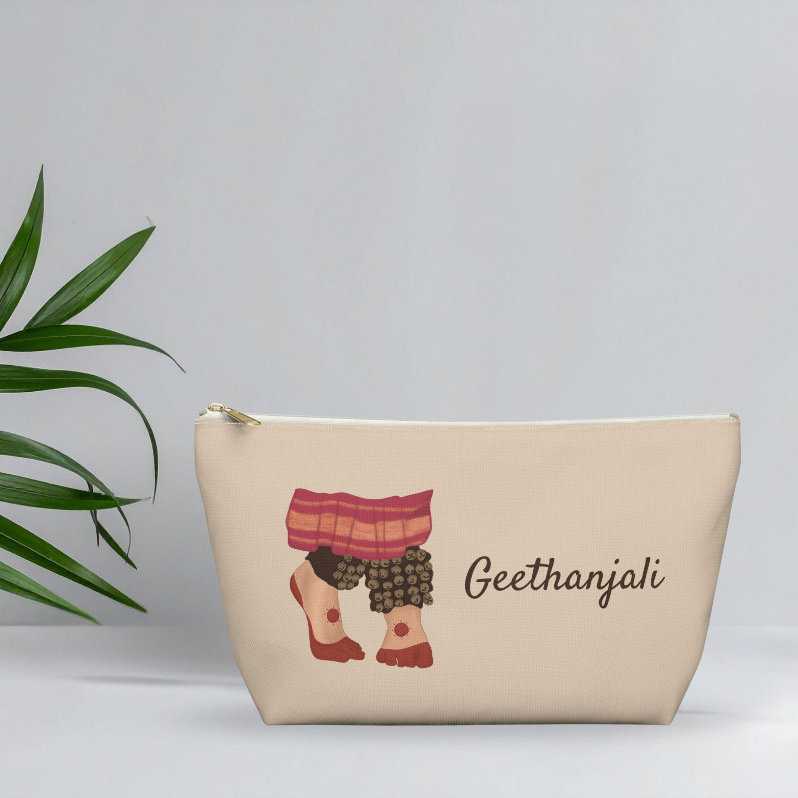 Personalized Arangetram Gift, Bharatanatyam Dancer Cosmetic Pouch ...