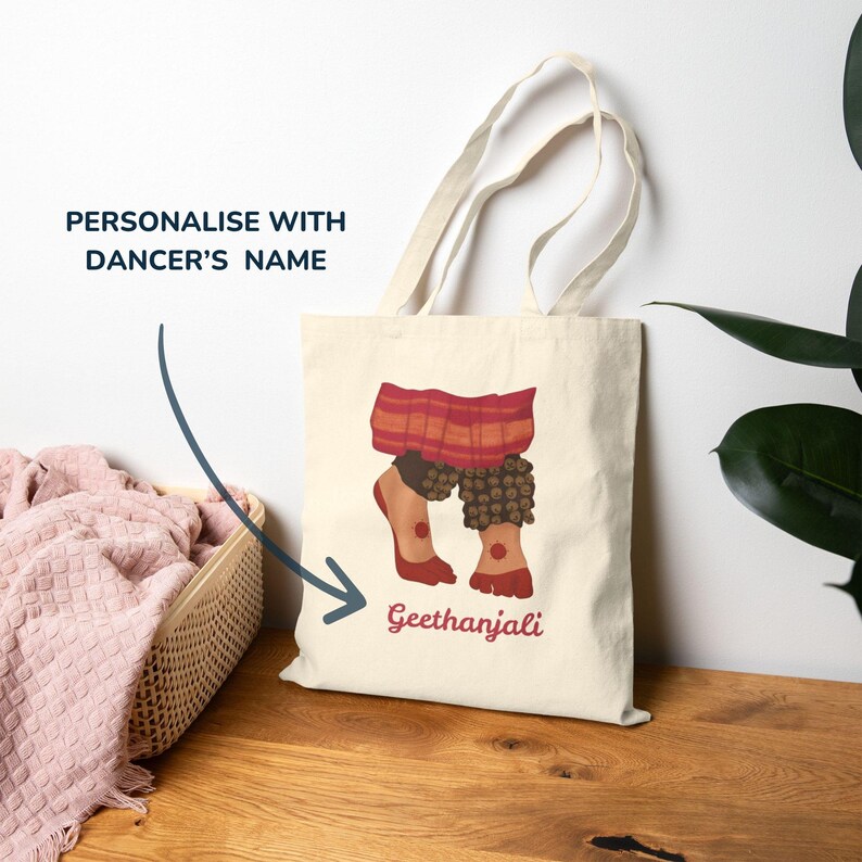 Arangetram Gift, Personalized Bharatanatyam Dancer Cotton Tote Bag ...
